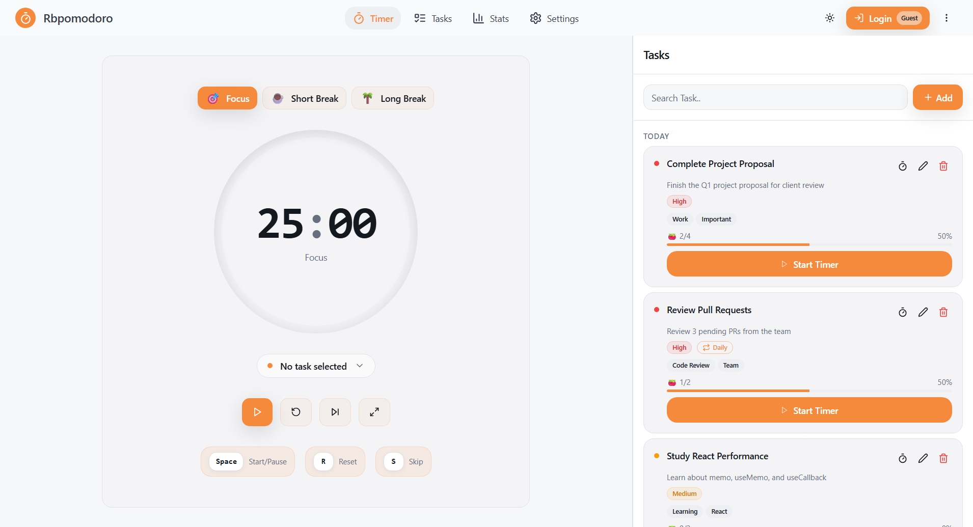 Pomodoro Timer Online | Free Focus & Study Timer